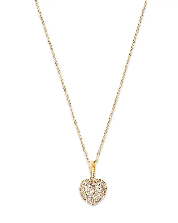 Bloomingdale'S Diamond Pave Heart Pendant Necklace In 14k Yellow - Gold
