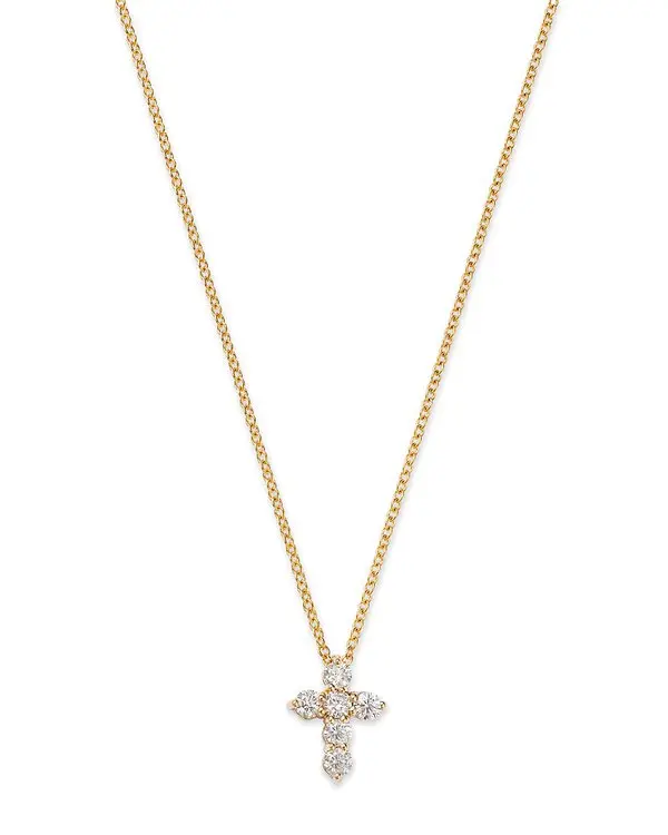 Bloomingdale'S Diamond Cross Pendant Necklace - Gold