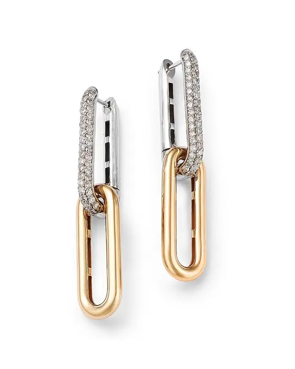 Bloomingdale'S Diamond Link Drop Earrings, 1.0 Tcw - Gold/white