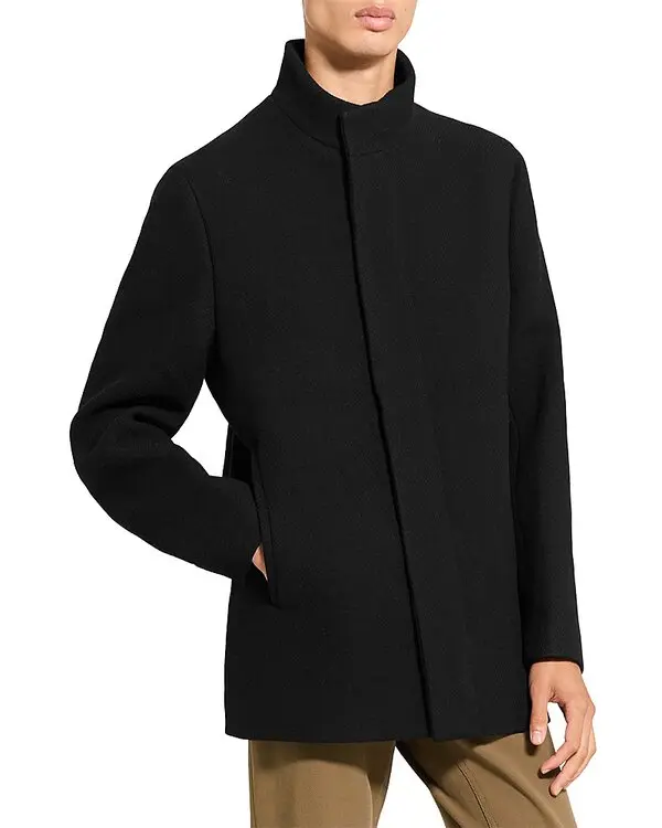 Theory Clarence Wool Melton Coat - Black