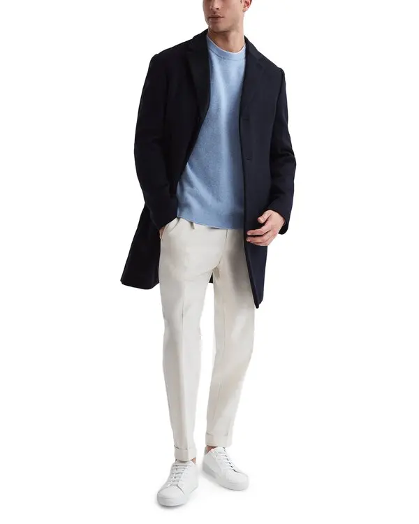 REISS Gable Overcoat - Navy
