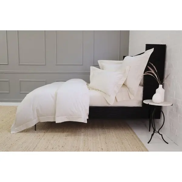 POM POM AT HOME Classico Hemstitch Cotton Sateen Duvet Cover Set, Queen - Ivory
