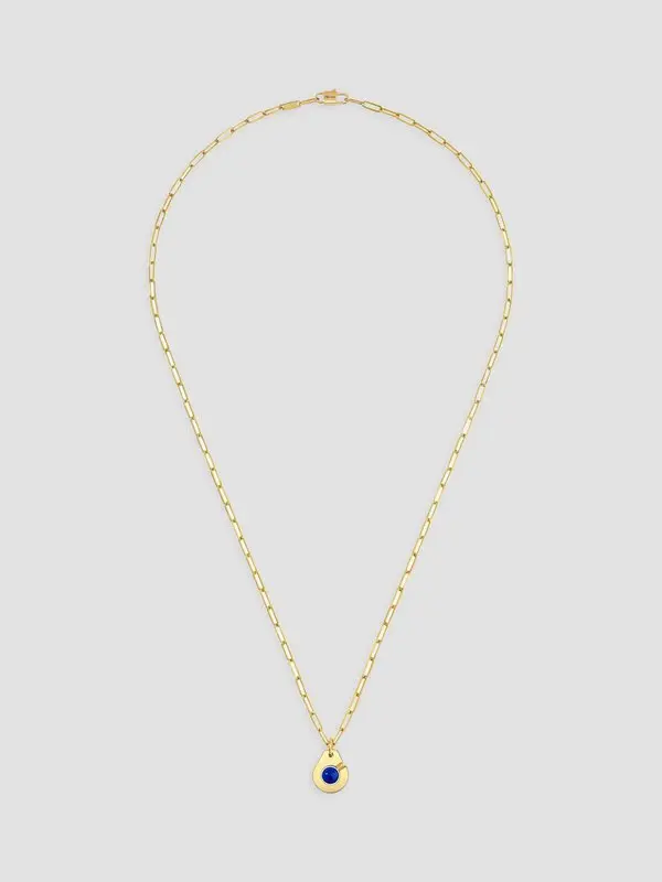 DINH VAN Ottes R10 18k Yellow Gold & Gemstone Handcuff Pendant Necklace - Lapis
