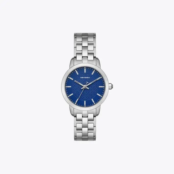Tory Burch T Monogram Watch - Blue/silver