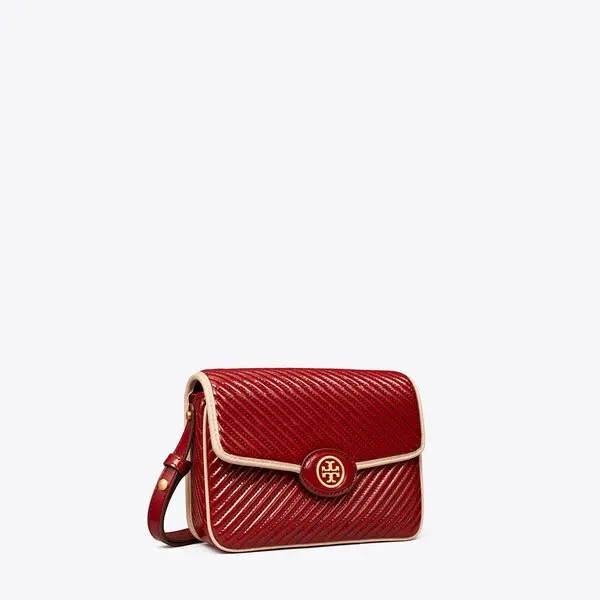 Tory Burch Robinson Patent Quilted Shoulder Bag
