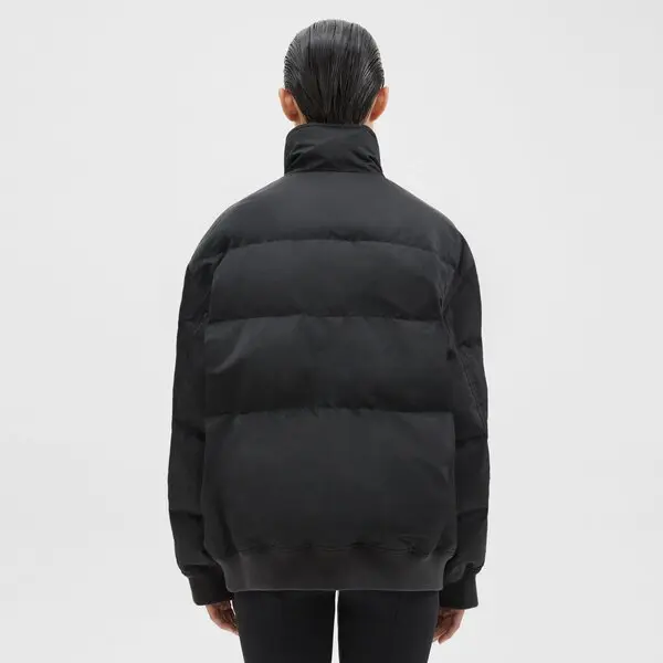 Theory Oversized Puffer Jacket In Recycled Nylon In Black - 40