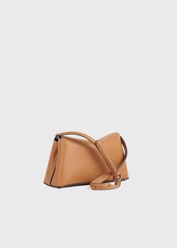 TOTEME T-lock Grained-leather Clutch - Brown