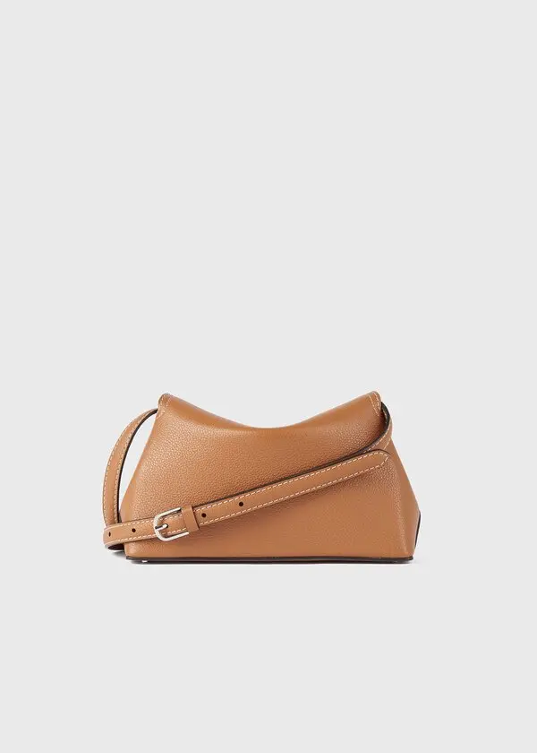 TOTEME T-lock Grained-leather Clutch
