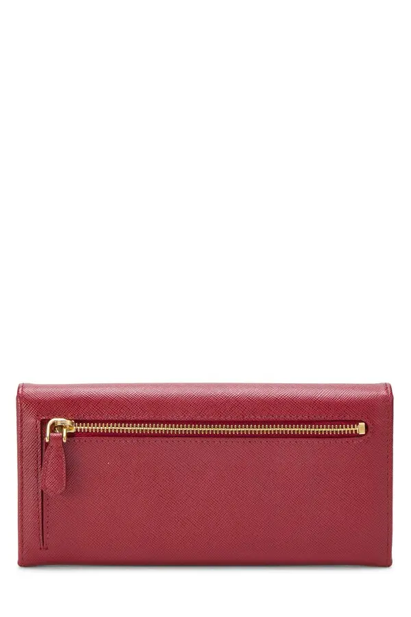 Prada Saffiano Continental Wallet - Red