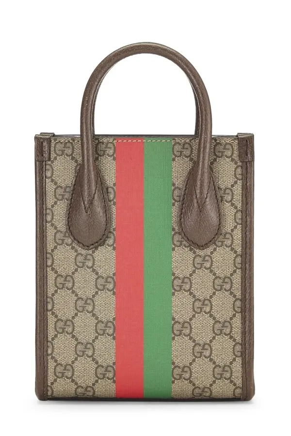 Gucci Gg Supreme Tiger Print Tote - Brown