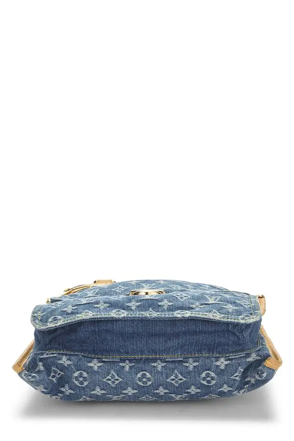 LOUIS VUITTON Monogram Denim Flat Shopper - Blue