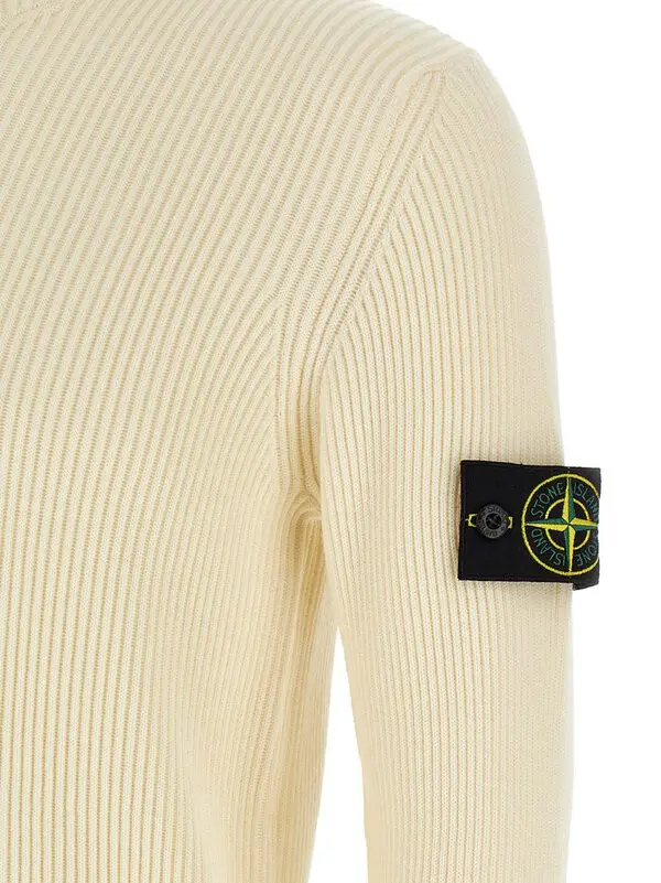 Stone Island Wool High Neck Sweater - White