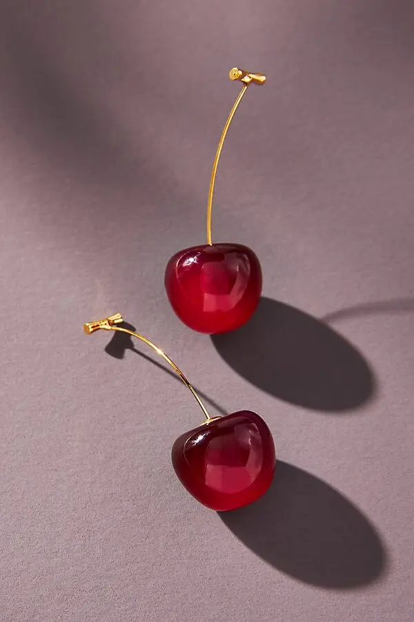 Anthropologie Drop Earrings - Cherry