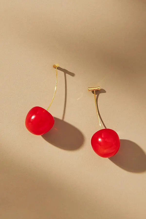 Anthropologie Drop Earrings - Cherry