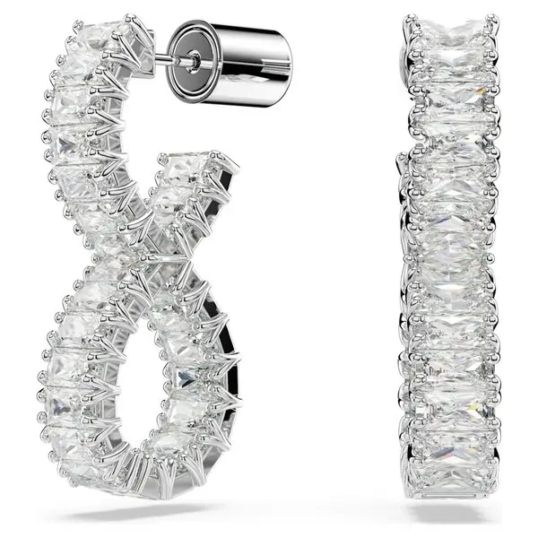 SWAROVSKI Hyperbola Hoop Earrings - White