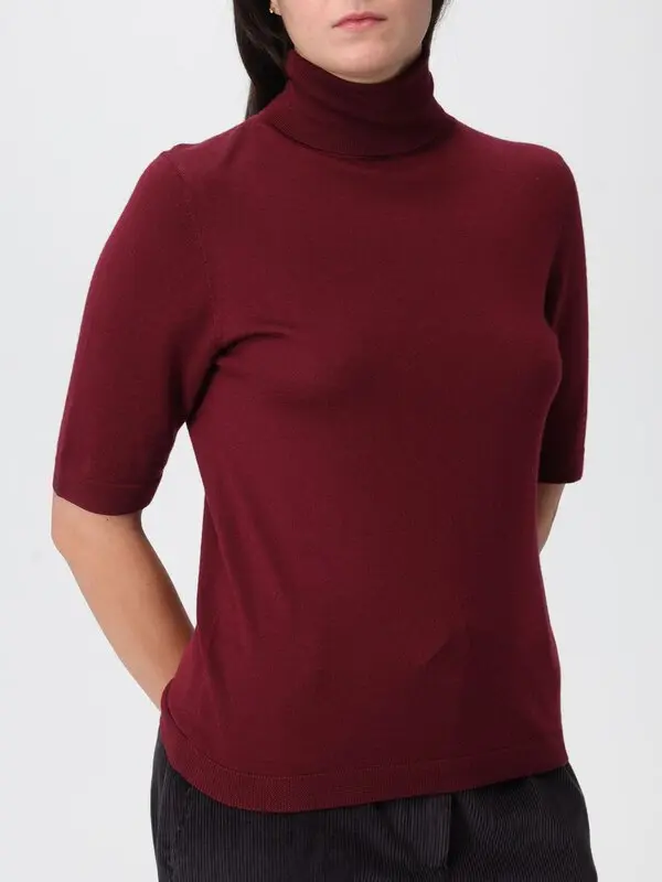 ALLUDE Pullover Sweater - Burgundy