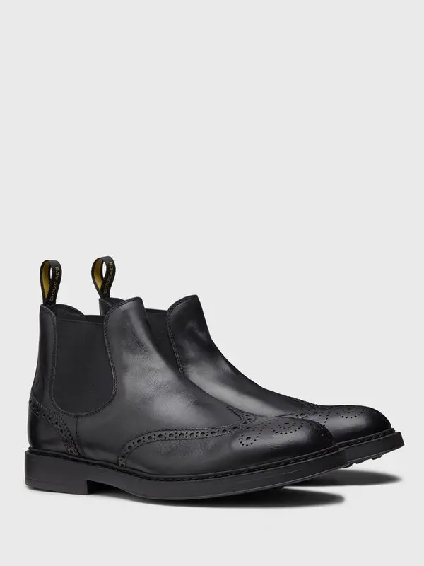 DOUCAL'S Chelsea Boots With Broguing - Black