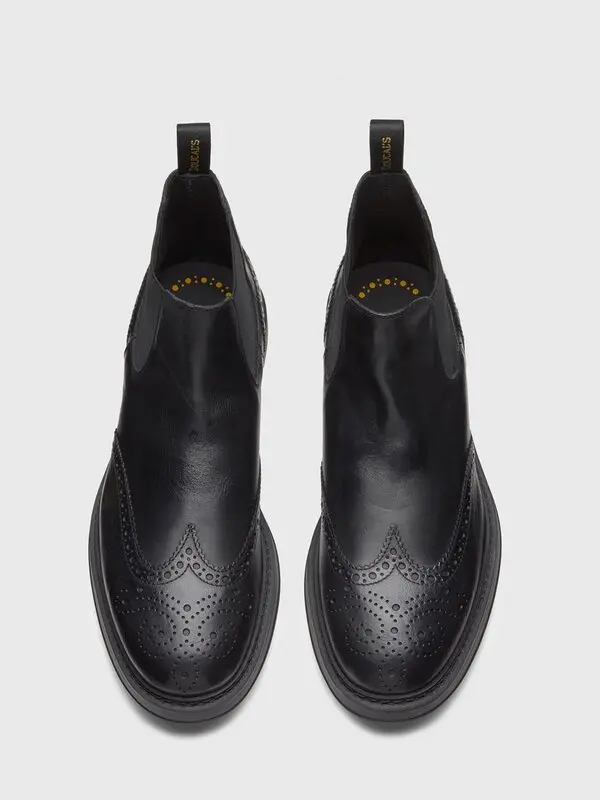 DOUCAL'S Chelsea Boots With Broguing - Black