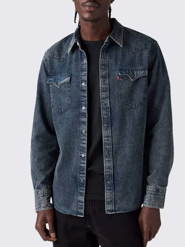 LEVI'S Barstow Long-sleeved Cotton Shirt - Black 1