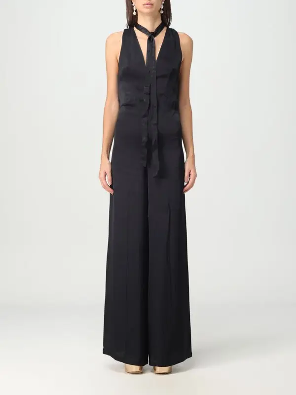TWINSET Tie Detailed Jumpsuit - Black
