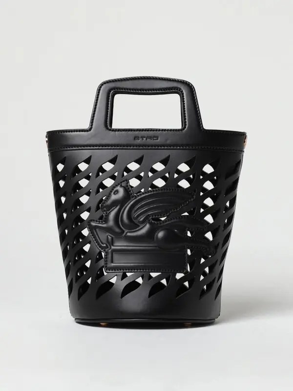 Etro Perforated Leather Bag - Black