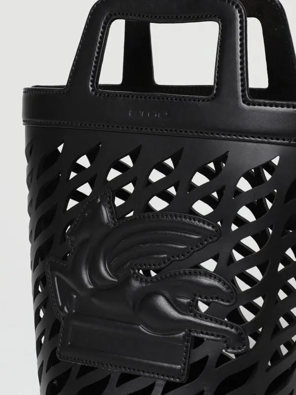 Etro Perforated Leather Bag - Black