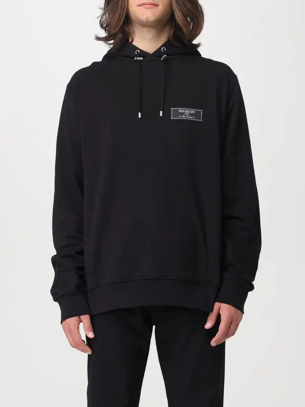 Balmain Cotton Hoodie - Black