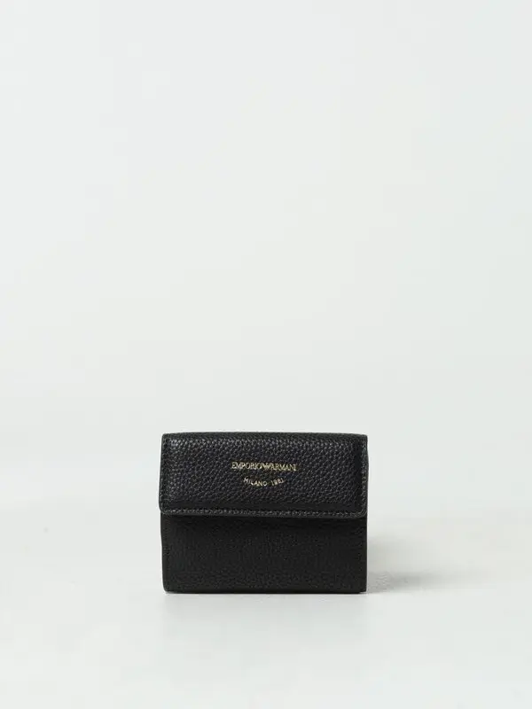 Emporio Armani Wallet In Grained Synthetic Leather - Black