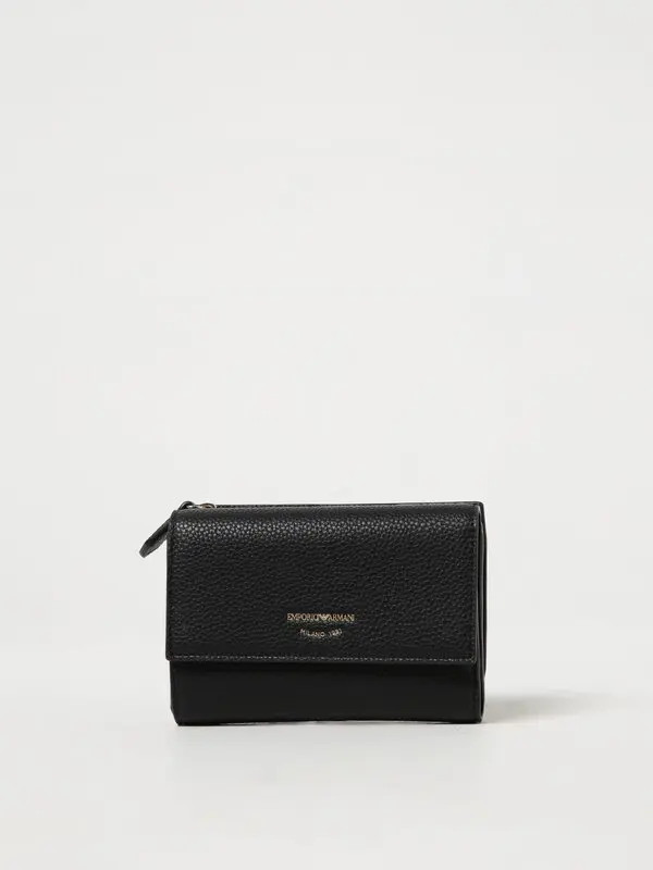 Emporio Armani Wallet In Grained Synthetic Leather - Black