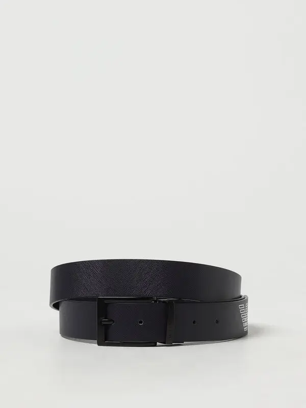 Emporio Armani Reversible Leather Belt - Blue