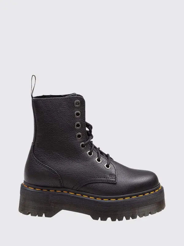 Dr. Martens Jadon Iii Pebbled Leather Platform Combat Boots - Black
