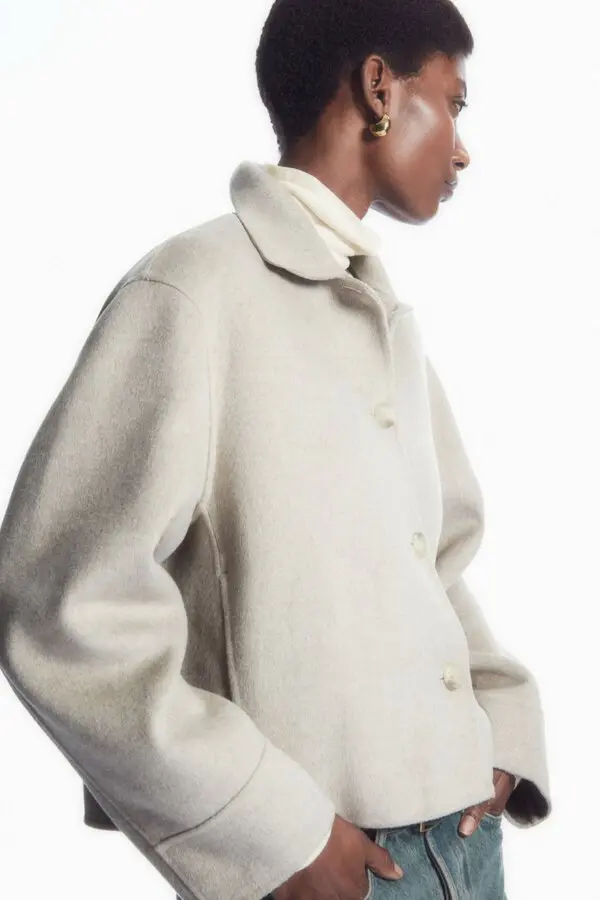 Cos Boxy Double-Faced Wool Jacket - Beige | Editorialist