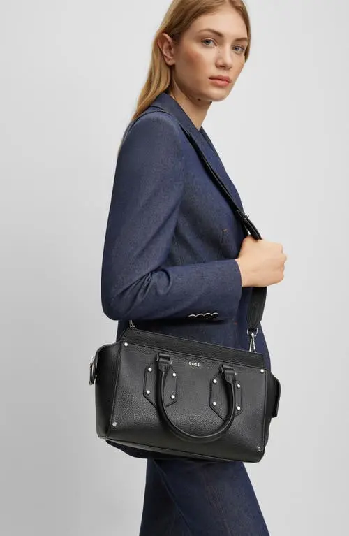 BOSS Small Ivy Leather Shoulder Bag