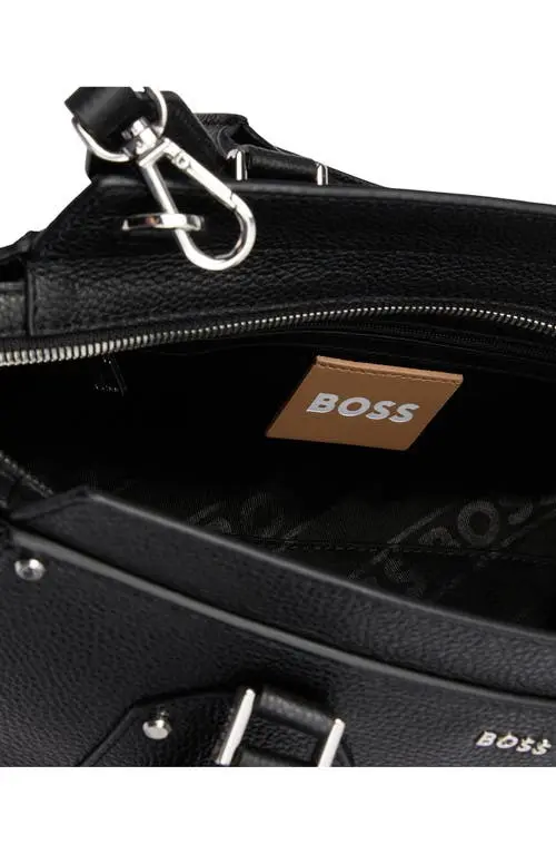 BOSS Small Ivy Leather Shoulder Bag
