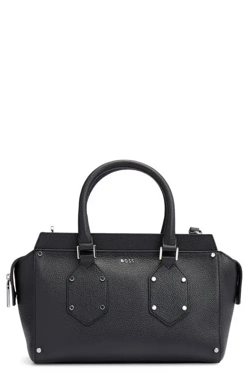 BOSS Small Ivy Leather Shoulder Bag - Blk