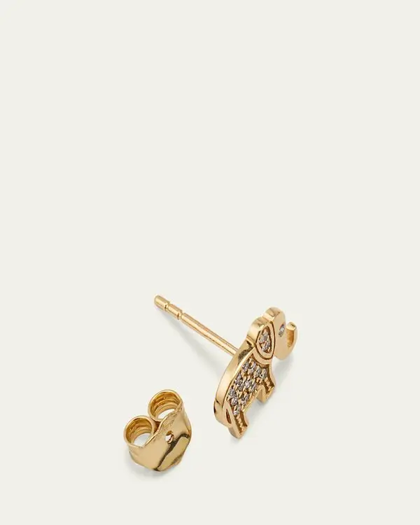 SYDNEY EVAN 14k Yellow Diamond Elephant Stud Earring - Gold