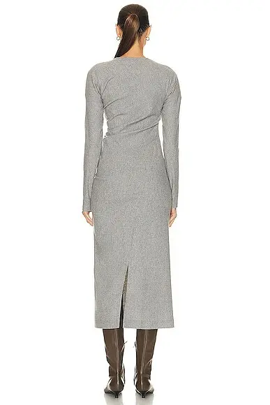 TOTEME Twisted Flannel Dress In Grey