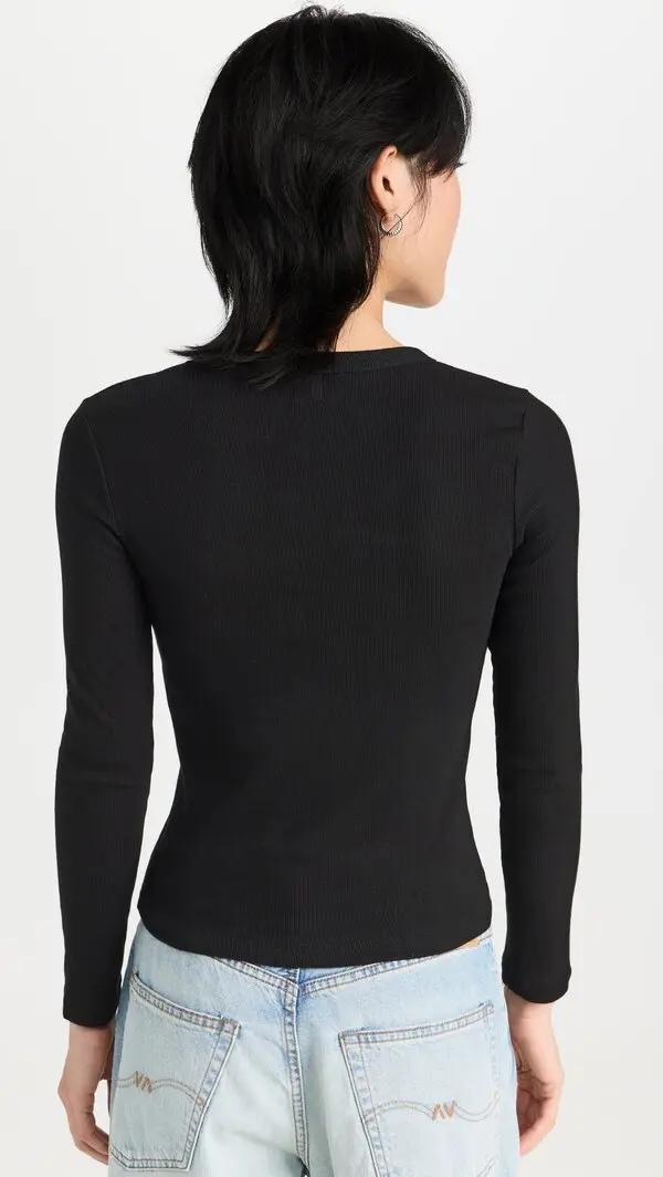 LESET Kelly Slim Fit Long Sleeve Top - Black