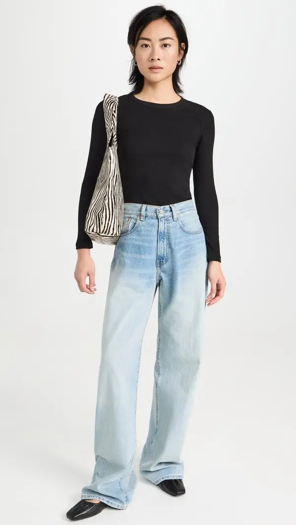 LESET Kelly Slim Fit Long Sleeve Top - Black