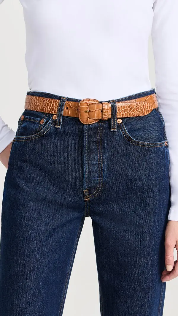 Anderson's Croc-effect Leather Belt