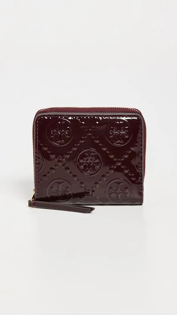 Tory Burch T Monogram Patent Embossed Bi-fold Wallet