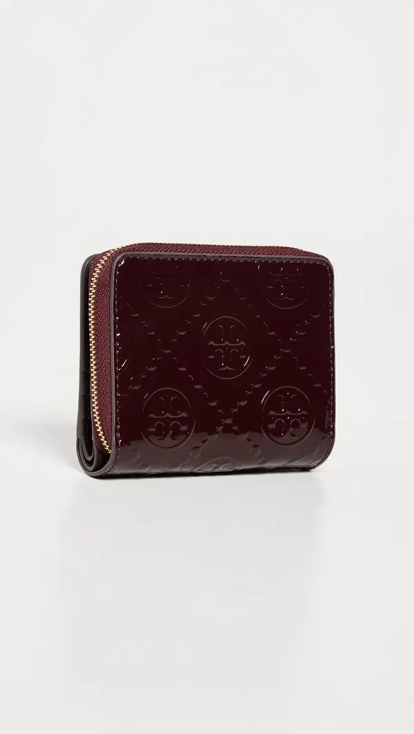Tory Burch T Monogram Patent Embossed Bi-fold Wallet