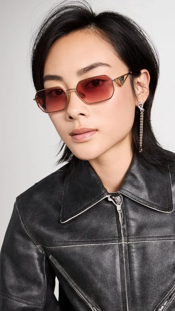Prada Rectangular Sunglasses - Pink | Editorialist display picture 3