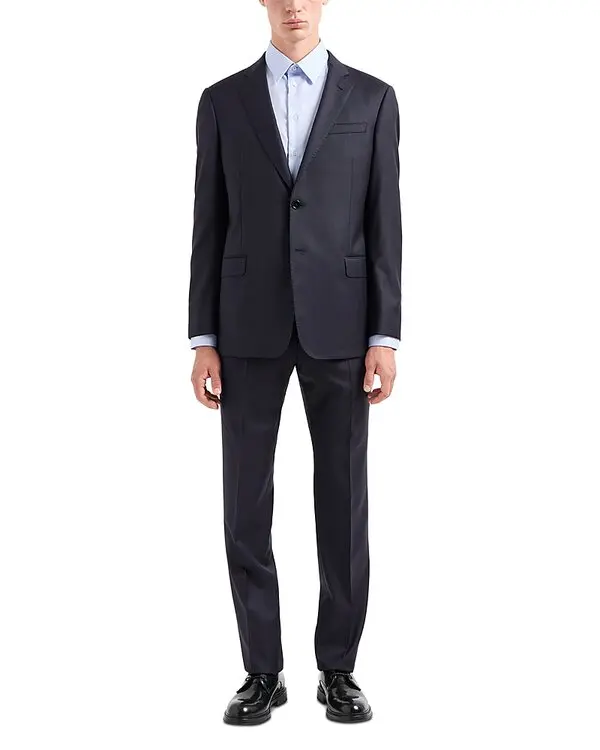 Emporio Armani Essential G Line Regular Fit Notch Lapel Suit - Navy Blue