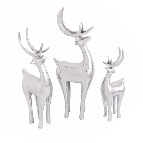 NAMBE Plated Vintage Reindeer, Set Of 3