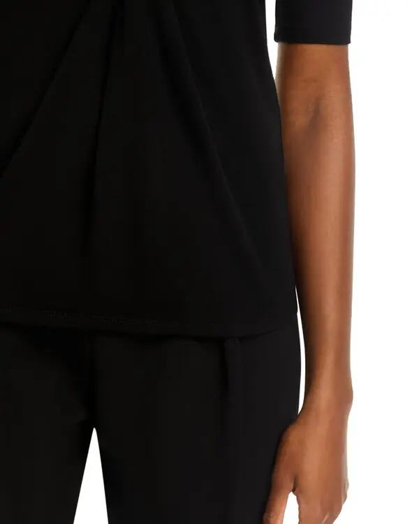 T Tahari Elbow Sleeve Twist Front Top