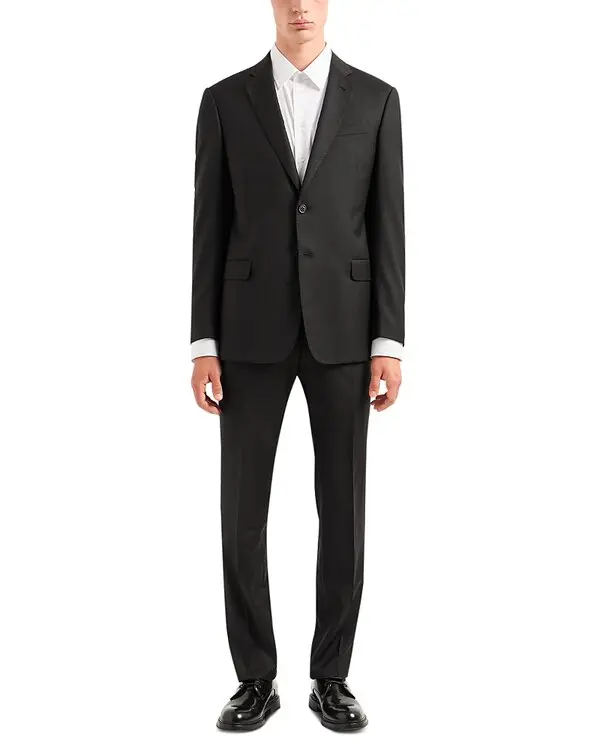 Emporio Armani Essential G Line Regular Fit Notch Lapel Suit - Black