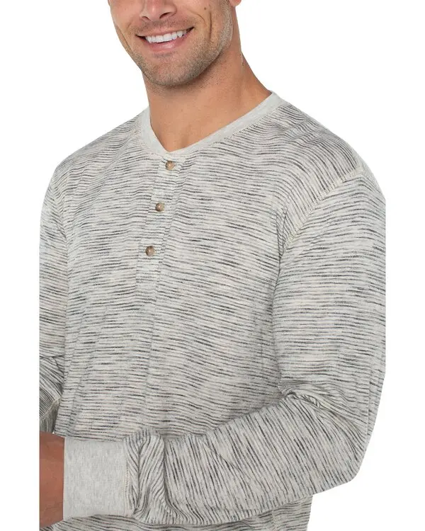 LIVERPOOL Slim Fit Henley - Cream Gray