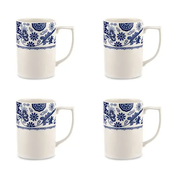 SPODE Italian Brocato Mug, Set Of 4 - Blue