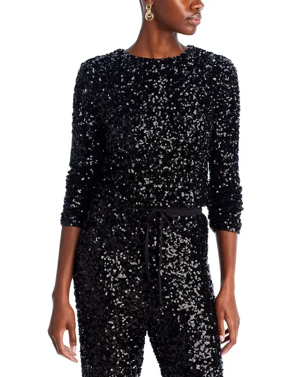 Aqua Sequin Long-sleeve Top Exclusive
